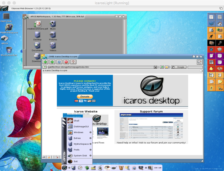 Running AROS / Icaros Desktop on VirtualBox – Kev's Development Toolbox