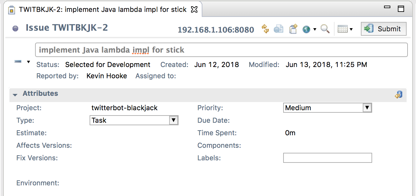 Eclipse Oxygen With Atlassian Connector Plugin For Accessing Jira Issues Kevs Development Toolbox