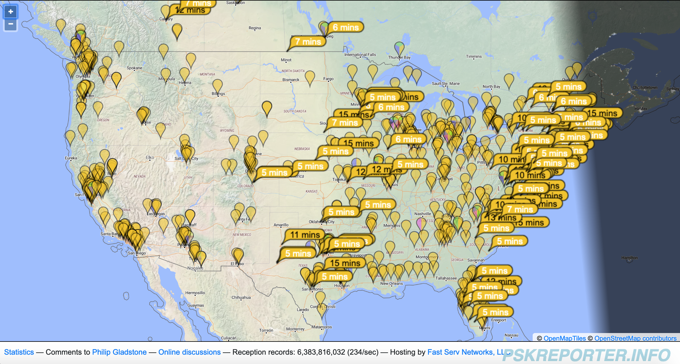 Observing HF Propagation on 20m from US West Coast to East Coast – Kev ...