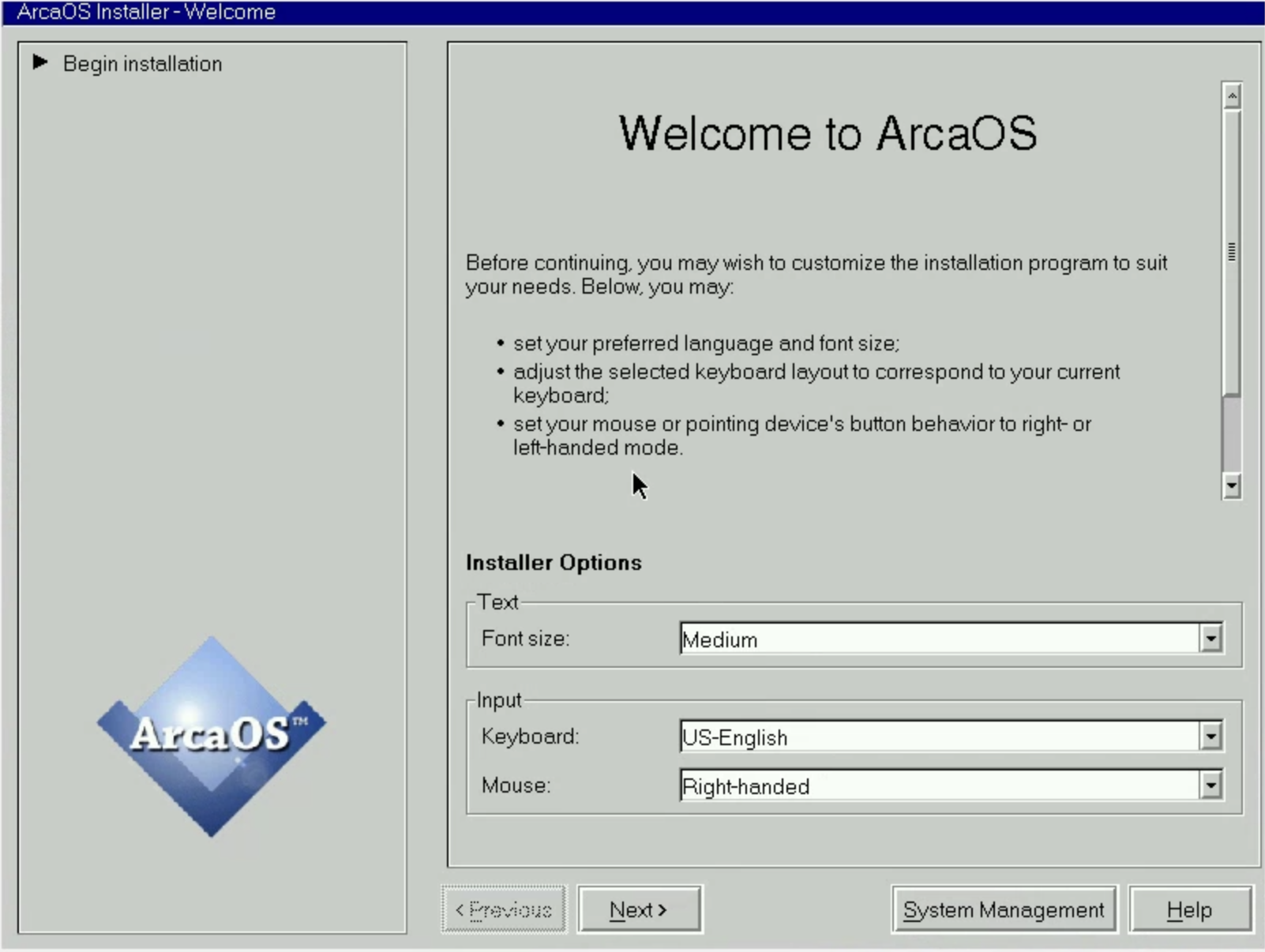 ArcaOS install on VirtualBox – Kev's Development Toolbox